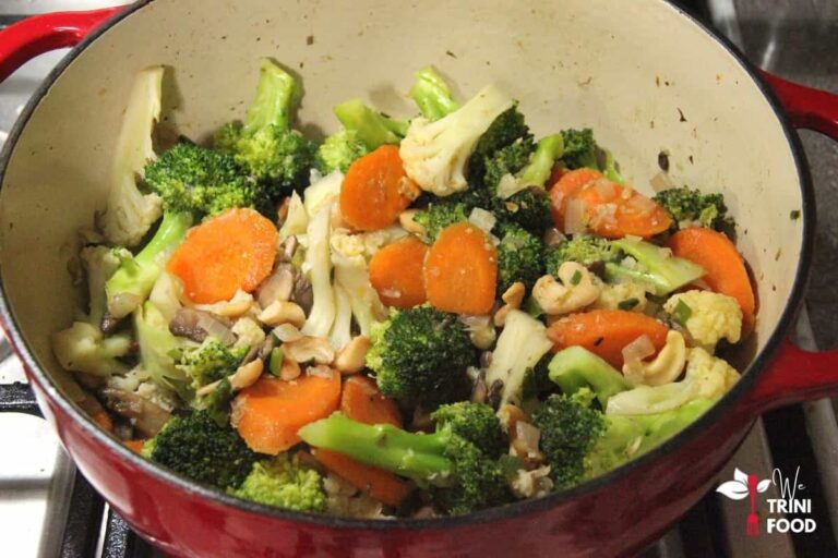 Simple Chunky Vegetables with Toasted Cashews - We Trini Food