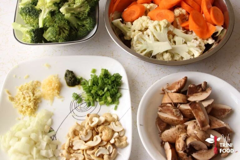 Simple Chunky Vegetables with Toasted Cashews - We Trini Food